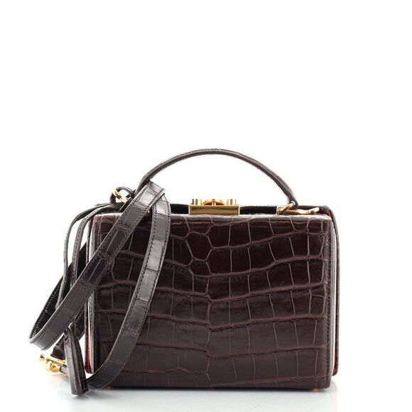 Mark Cross | Bags | Mark Cross Grace Box Bag Crocodile Small Brown ...